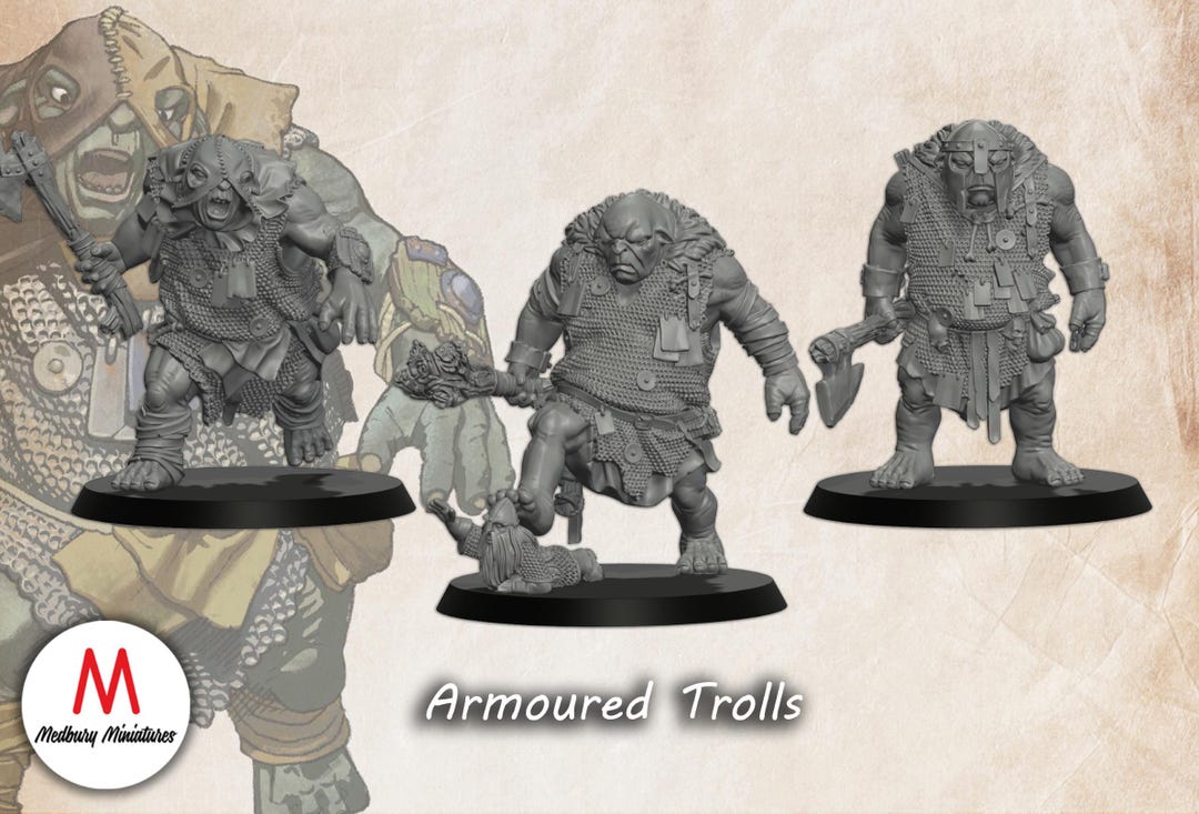 Armored Trolls - Medbury Miniatures - 28mm - Etsy