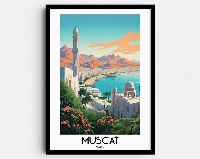 Muscat Oman Poster Muscat City Skyline Series Art Print - Etsy