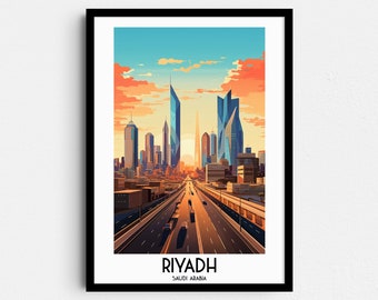 Riyadh Skyline, Riyadh Print, Wall Art, Watercolor, Printable, Travel ...