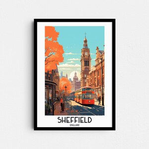 Sheffield Travel Wall Art, England Painting Gifts, UK Home Decor ...