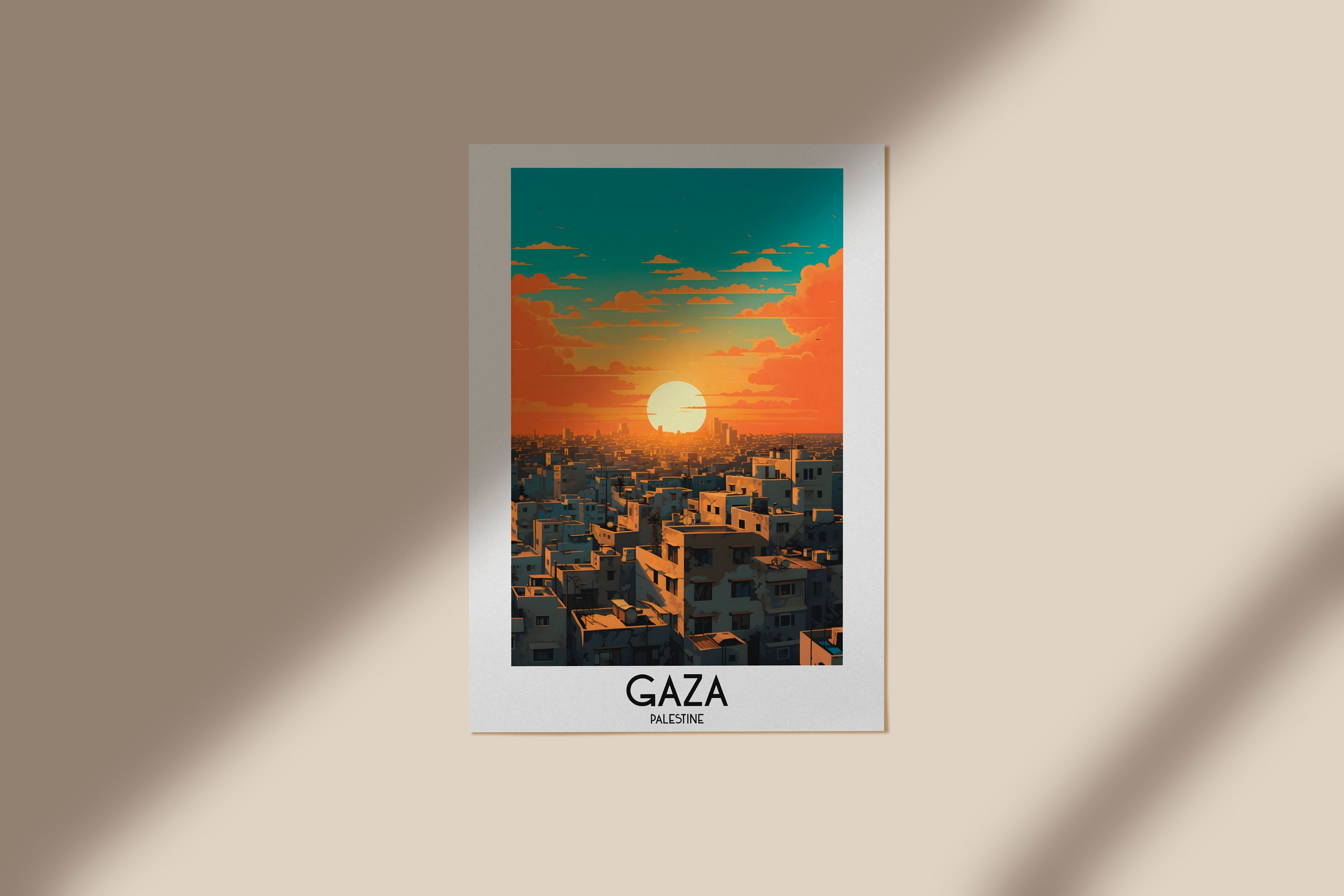 Gaza Travel Wall Art, Palestine Painting Gifts, Middle East Home Decor ...