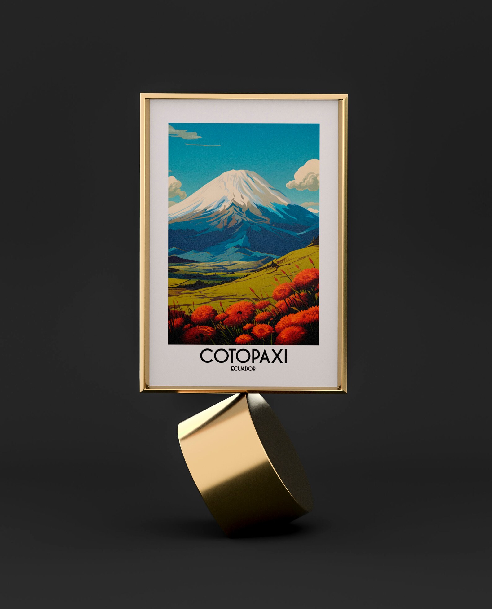Cotopaxi Ecuador Travel Poster, South America Home Decor (digital ...