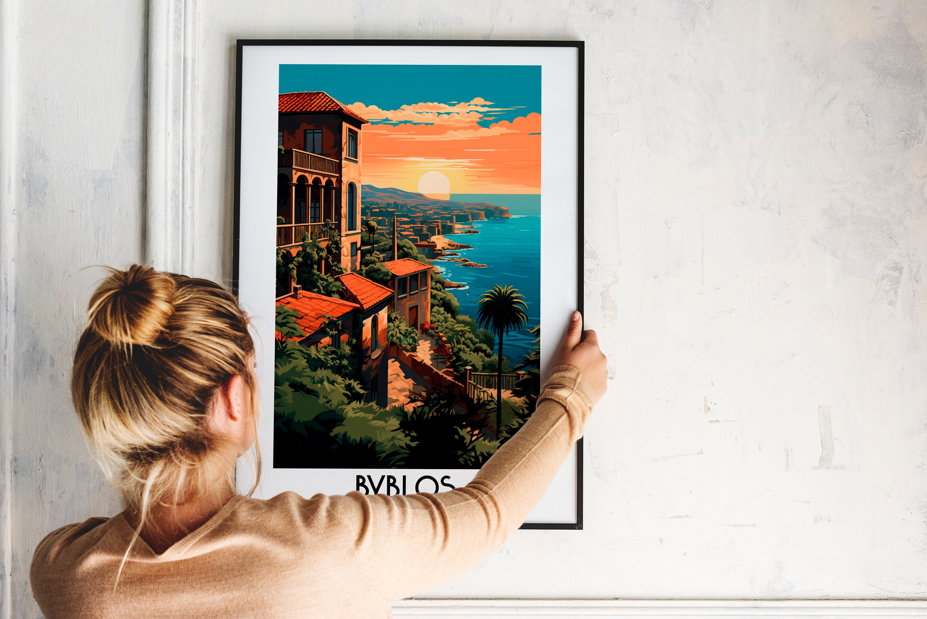 Byblos Travel Wall Art, Lebanon Painting Gifts, Middle East Home Decor ...