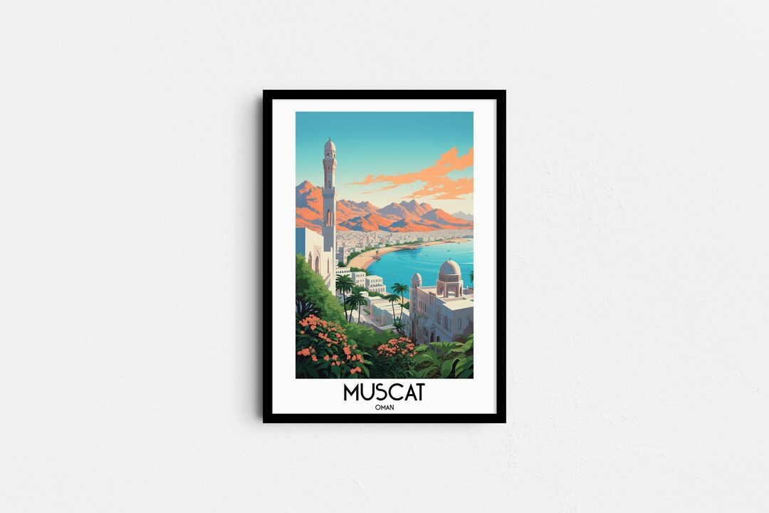 Muscat Travel Wall Art, Oman Painting Gifts, Middle East Home Decor ...