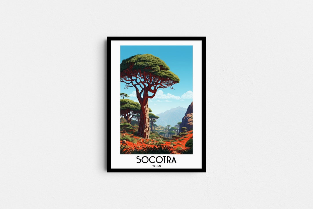 Socotra Travel Wall Art, Yemen Painting Gifts, Middle East Home Decor ...