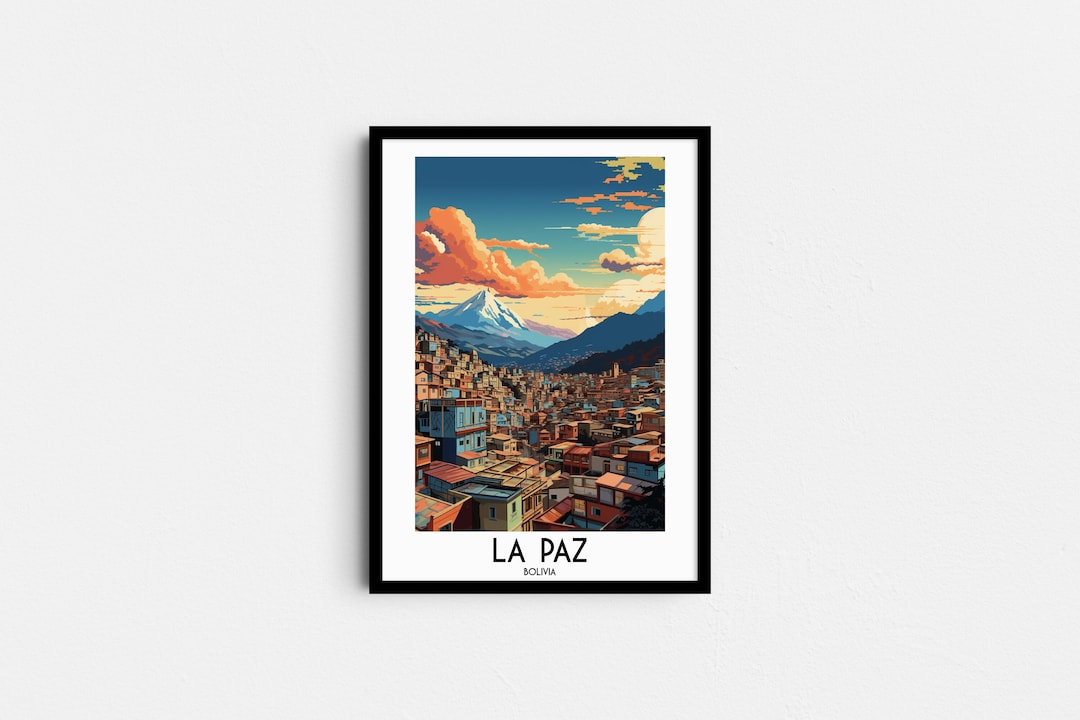 La Paz Travel Wall Art, Bolivia Painting Gifts, South America Home ...