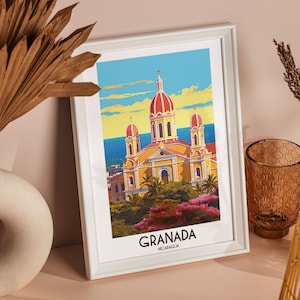 Granada Travel Wall Art, Nicaragua Painting Gifts, Caribbean Home Decor ...