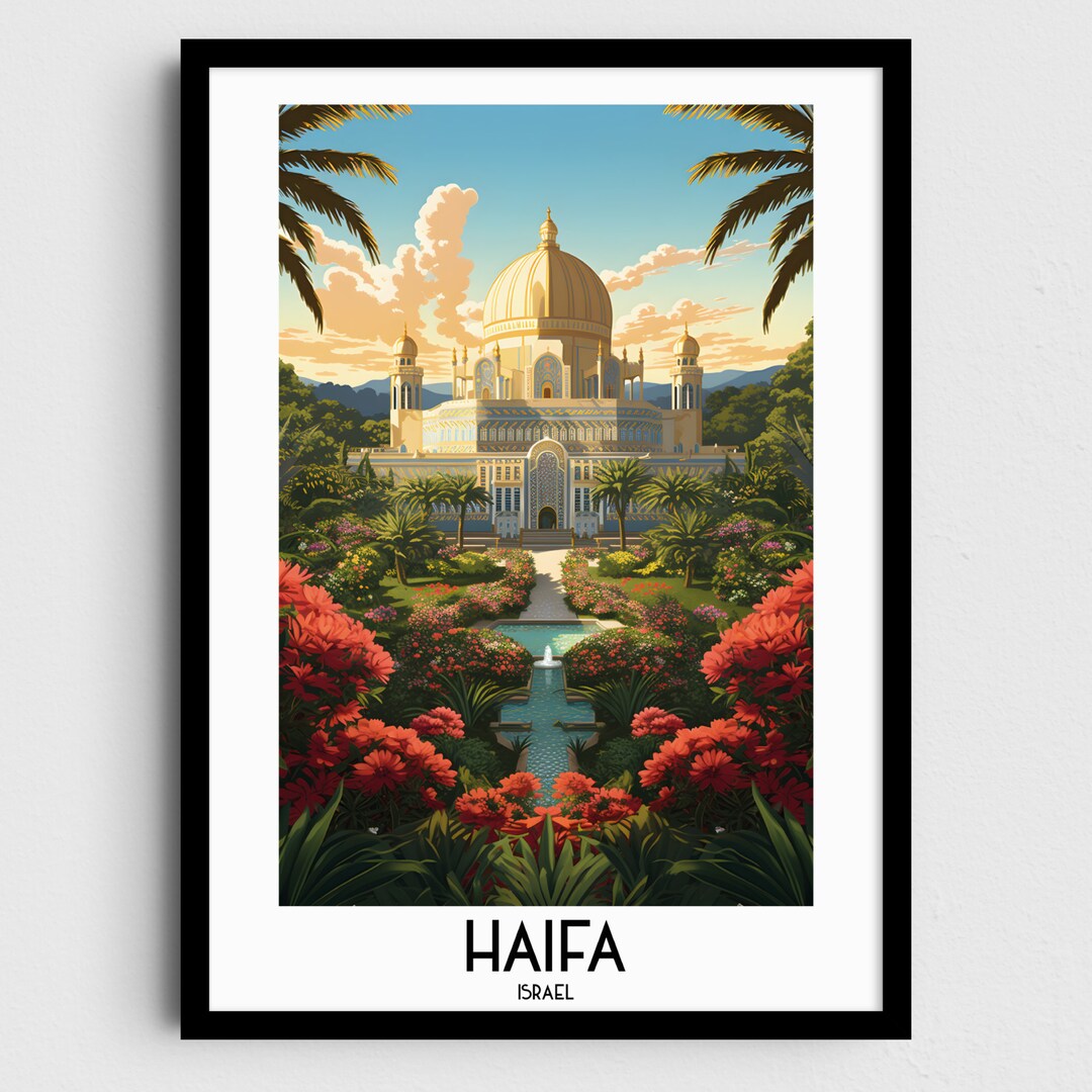 Haifa Travel Wall Art, Israel Painting Gifts, Middle East Home Decor ...