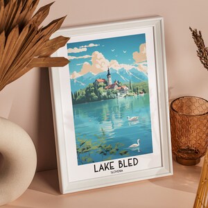 Lake Bled Travel Wall Art, Slovenia Painting Gifts, Europe Home Decor, Digital Prints Posters ...