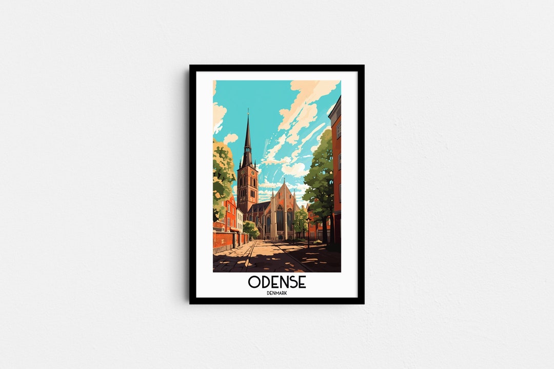 Odense Travel Wall Art, Denmark Painting Gifts, Scandinavia Home Decor ...
