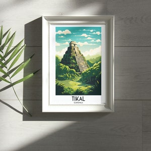 Tikal Travel Wall Art, Guatemala Painting Gifts, Central America Home ...