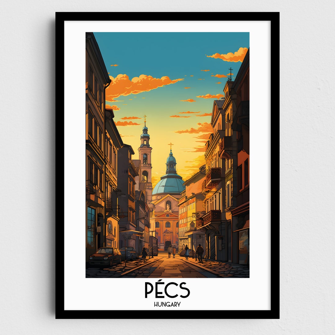 Pécs Travel Wall Art, Hungary Painting Gifts, Europe Home Decor ...