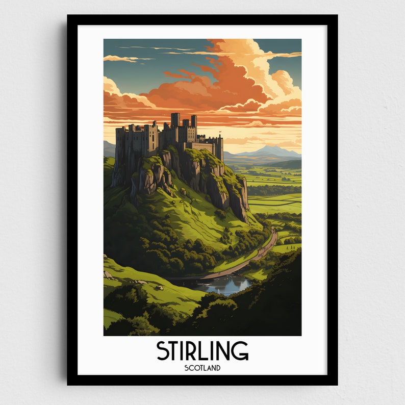 Stirling Travel Wall Art, Scotland Painting Gifts, UK Home Decor ...