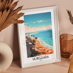 Hurghada Travel Wall Art, Egypt Painting Gifts, Africa Home Decor ...