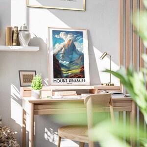 Mount Kinabalu Travel Wall Art, Malaysia Painting Gifts, Asia Home ...