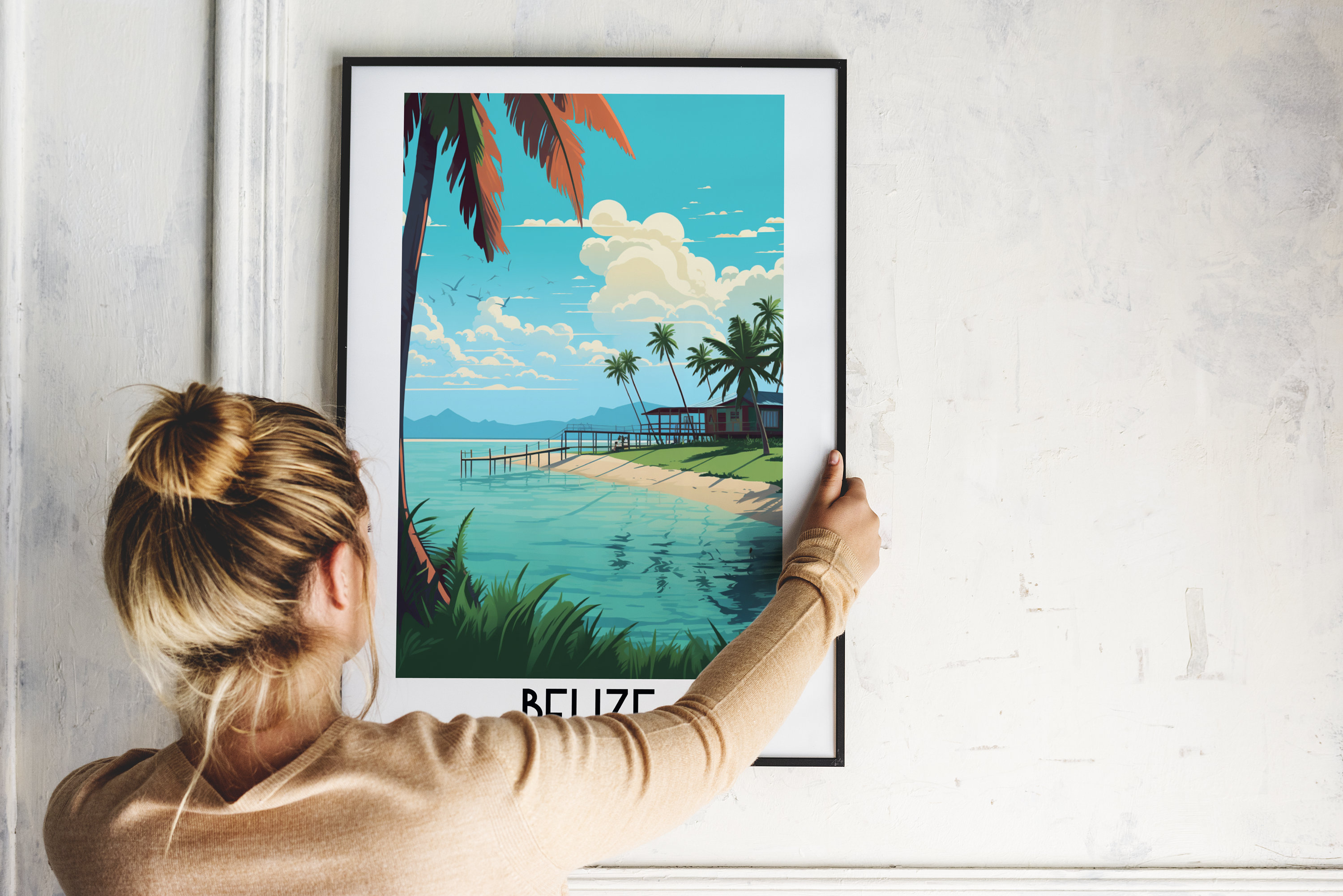 Belize Travel Wall Art, Caribbean Painting Gifts, Home Decor, Digital ...