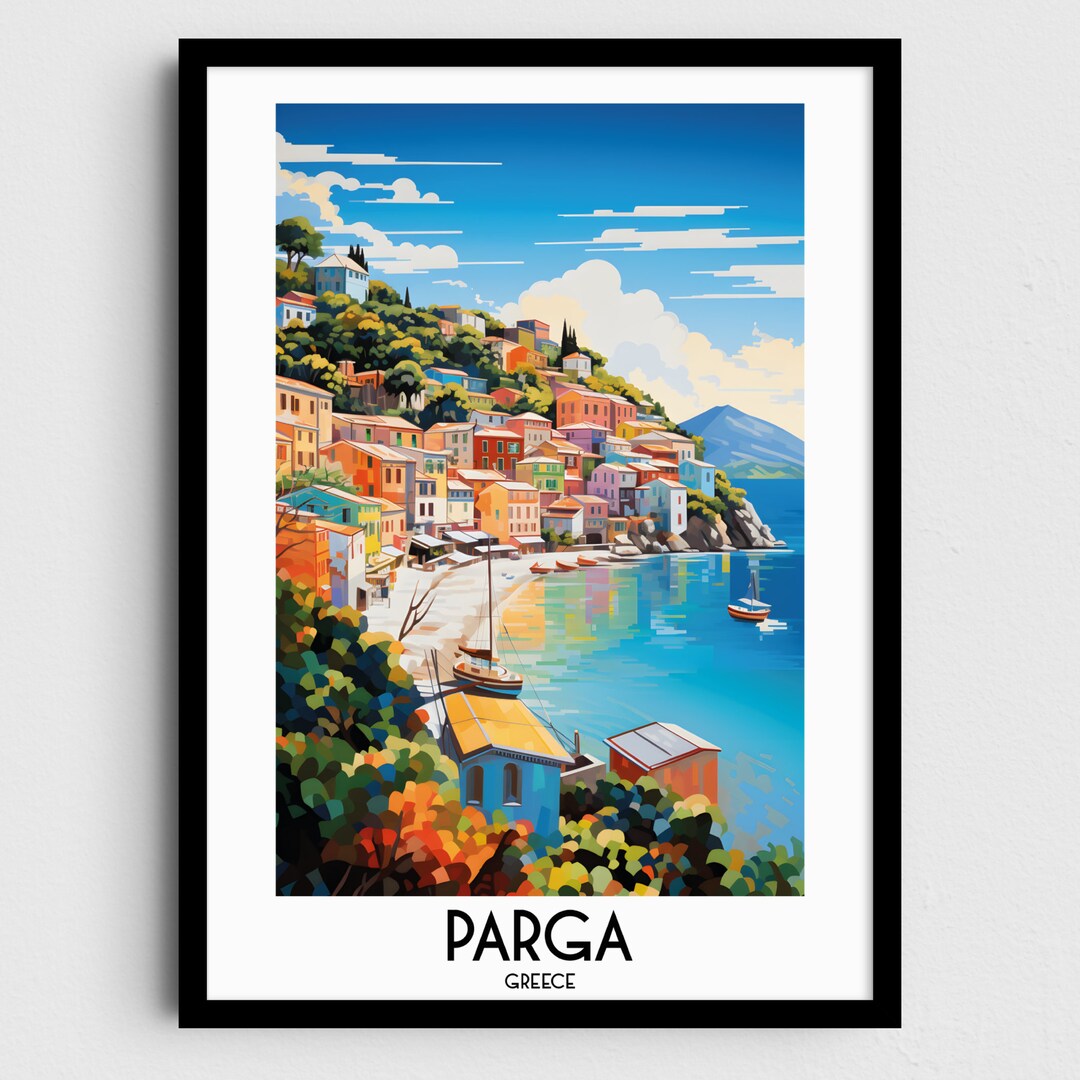 Parga Travel Wall Art, Greece Painting Gifts, Balkans Home Decor ...