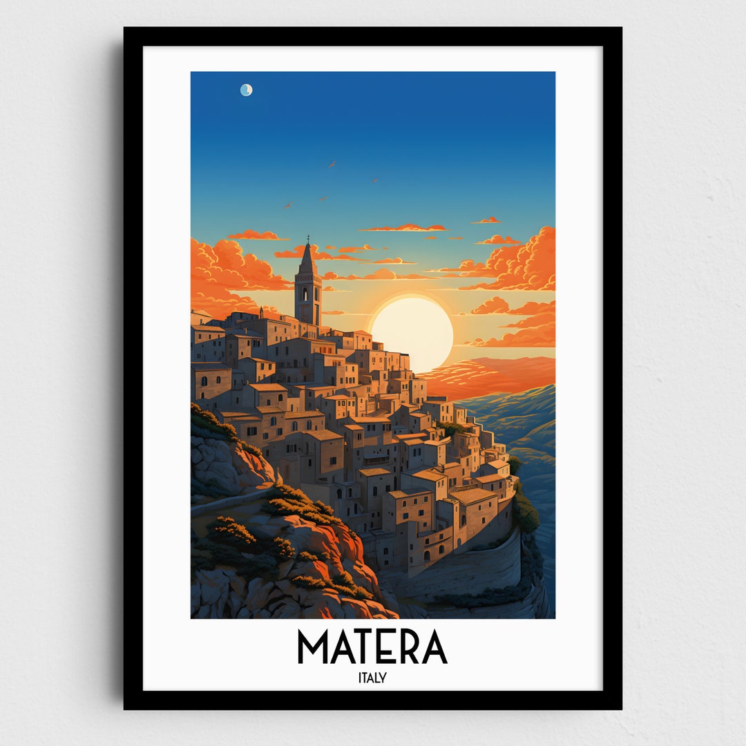 Matera Travel Wall Art, Italy Painting Gifts, Europe Home Decor ...