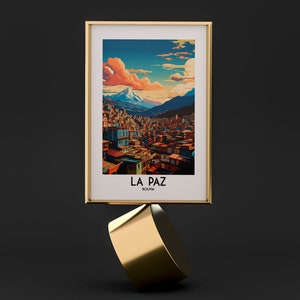 La Paz Travel Wall Art, Bolivia Painting Gifts, South America Home ...