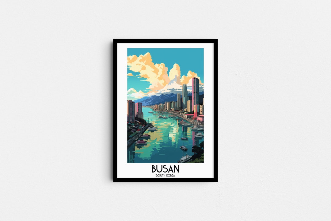 Busan Travel Wall Art, South Korea Painting Gifts, Asia Home Decor ...