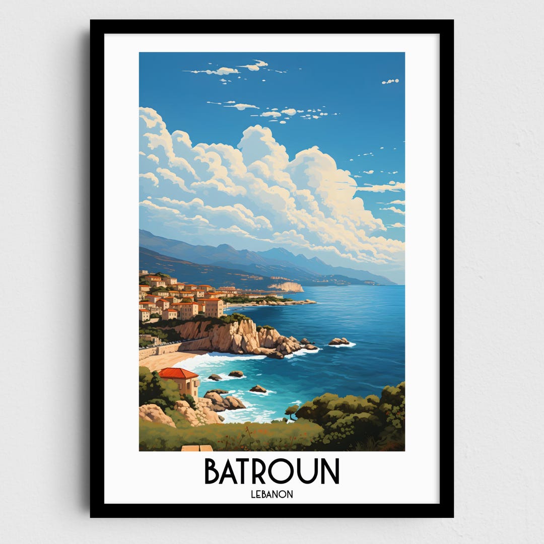 Batroun Travel Wall Art, Lebanon Painting Gifts, Middle East Home Decor ...