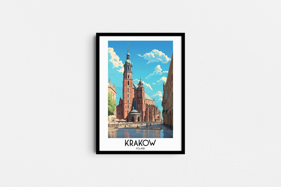 Krakow Travel Wall Art, Poland Painting Gifts, Europe Home Decor ...