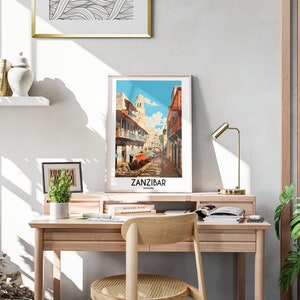 Zanzibar Travel Wall Art, Tanzania Painting Gifts, Africa Home Decor ...