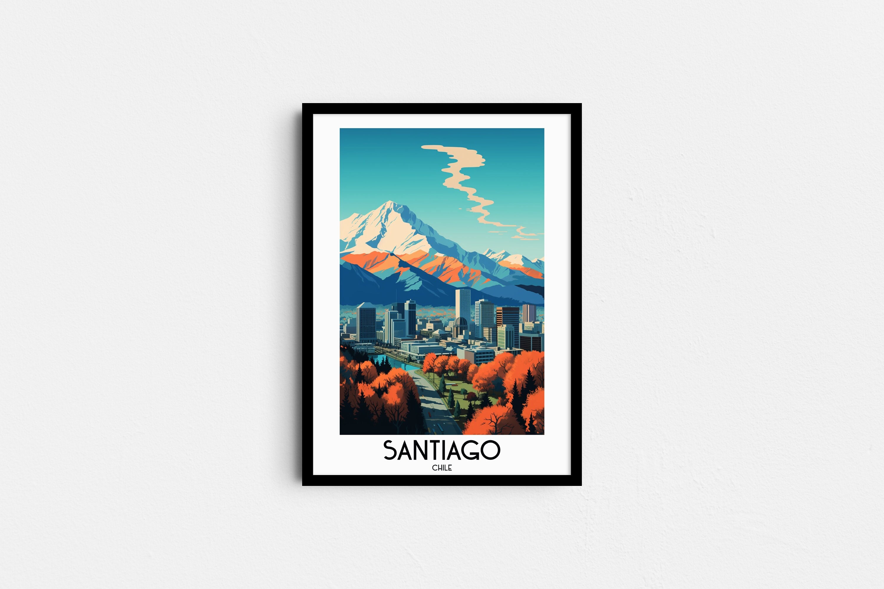 Santiago Travel Wall Art Chile Painting Gifts South America - Etsy