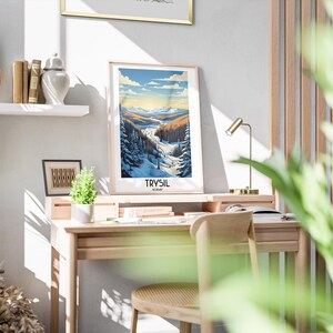 Trysil Travel Wall Art, Norway Painting Gifts, Scandinavia Home Decor ...