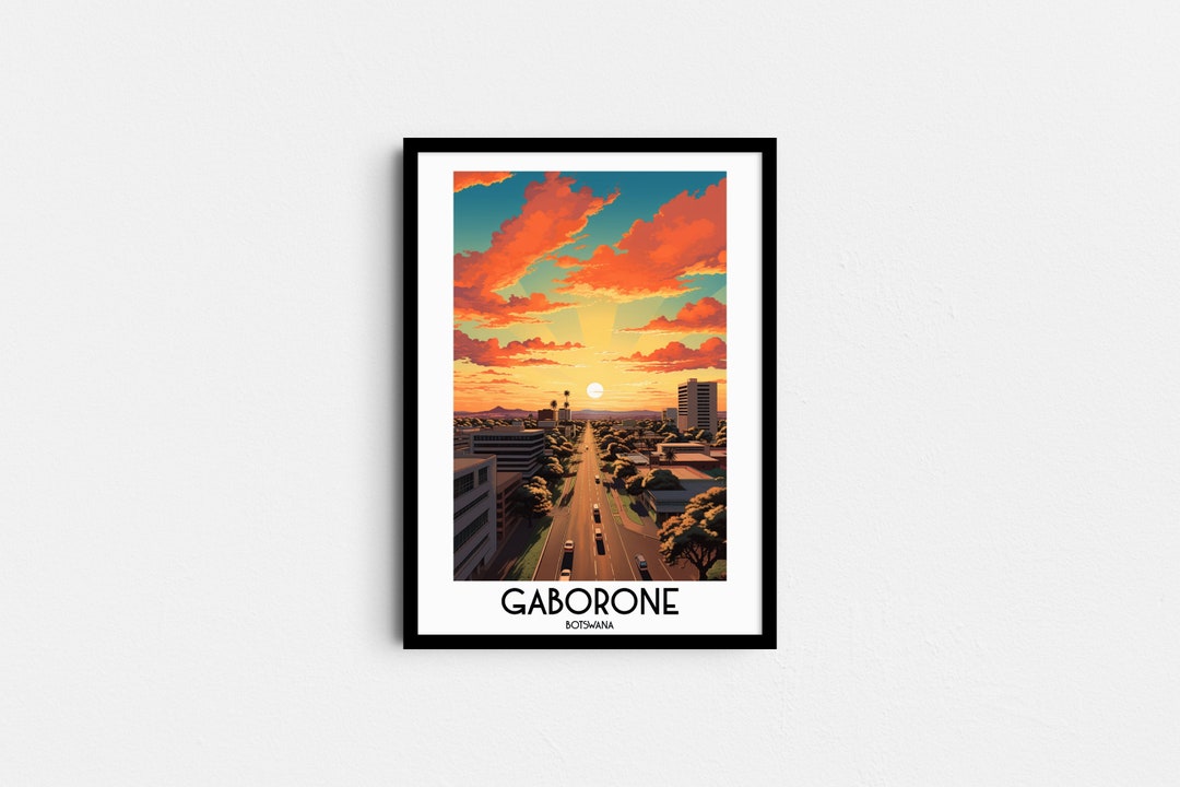 Gaborone Travel Wall Art, Botswana Painting Gifts, Africa Home Decor ...