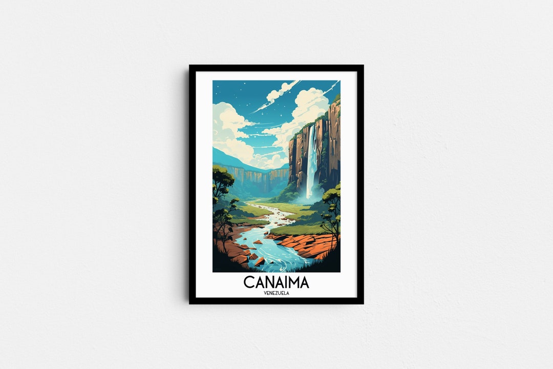 Canaima National Park Art Print, Venezuela Travel Poster (digital ...