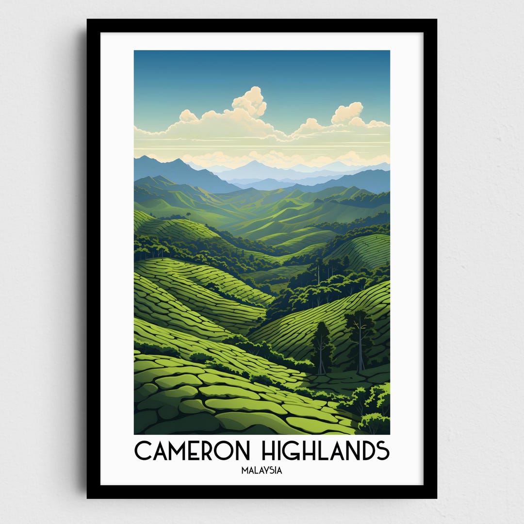 Cameron Highlands Malaysia Travel Poster, Asian Home Decor (digital ...