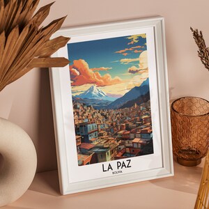 La Paz Travel Wall Art, Bolivia Painting Gifts, South America Home ...