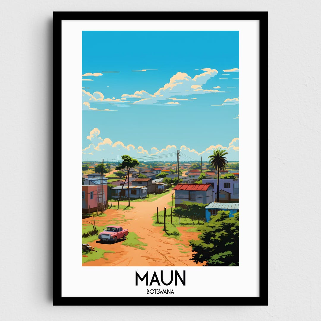 Maun Travel Wall Art, Botswana Painting Gifts, Africa Home Decor ...