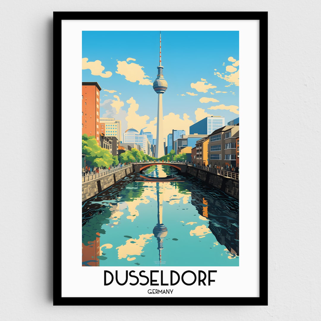 Düsseldorf Travel Wall Art, Germany Painting Gifts, Europe Home Decor ...