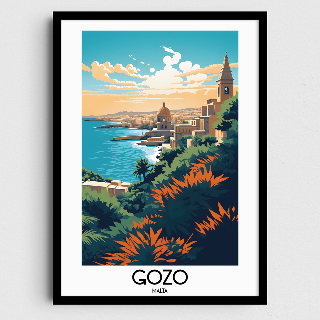 Gozo Travel Wall Art, Malta Painting Gifts, Europe Home Decor, Maltese ...