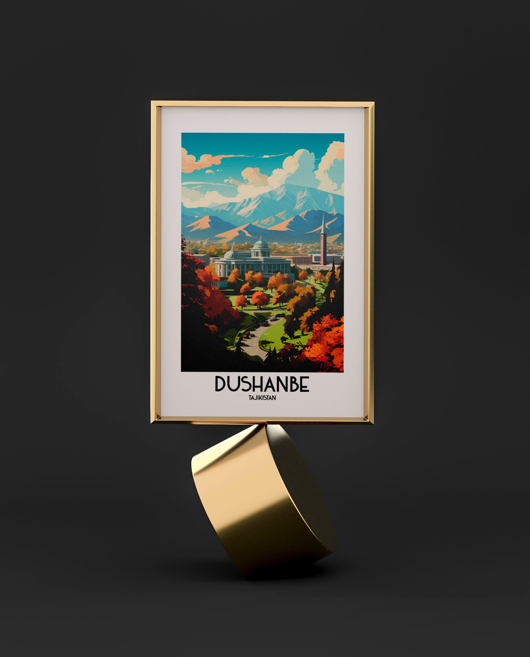 Dushanbe Travel Wall Art, Tajikistan Painting Gifts, Asia Home Decor ...