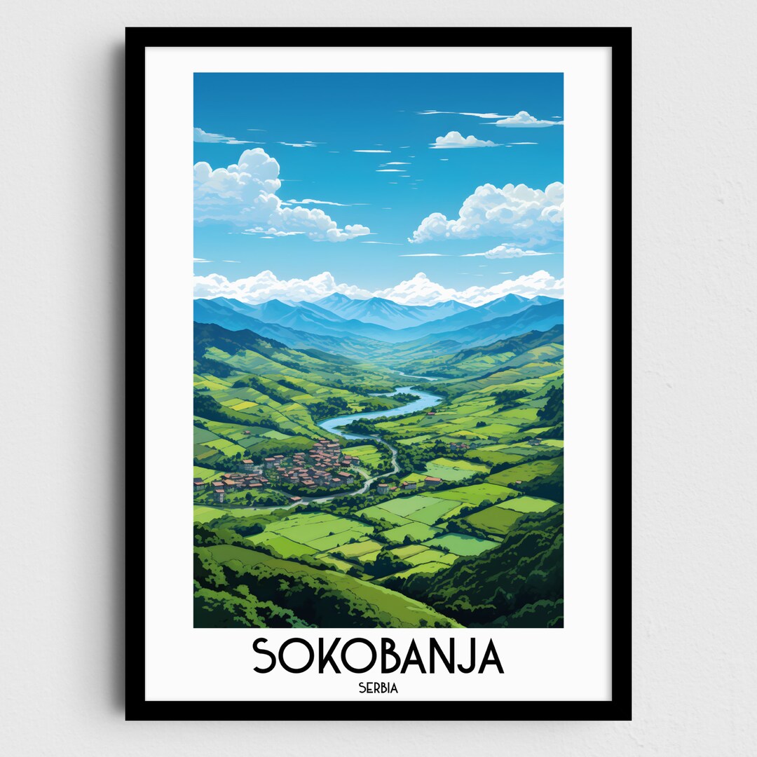 Sokobanja Travel Wall Art, Serbia Painting Gifts, Balkans Home Decor ...