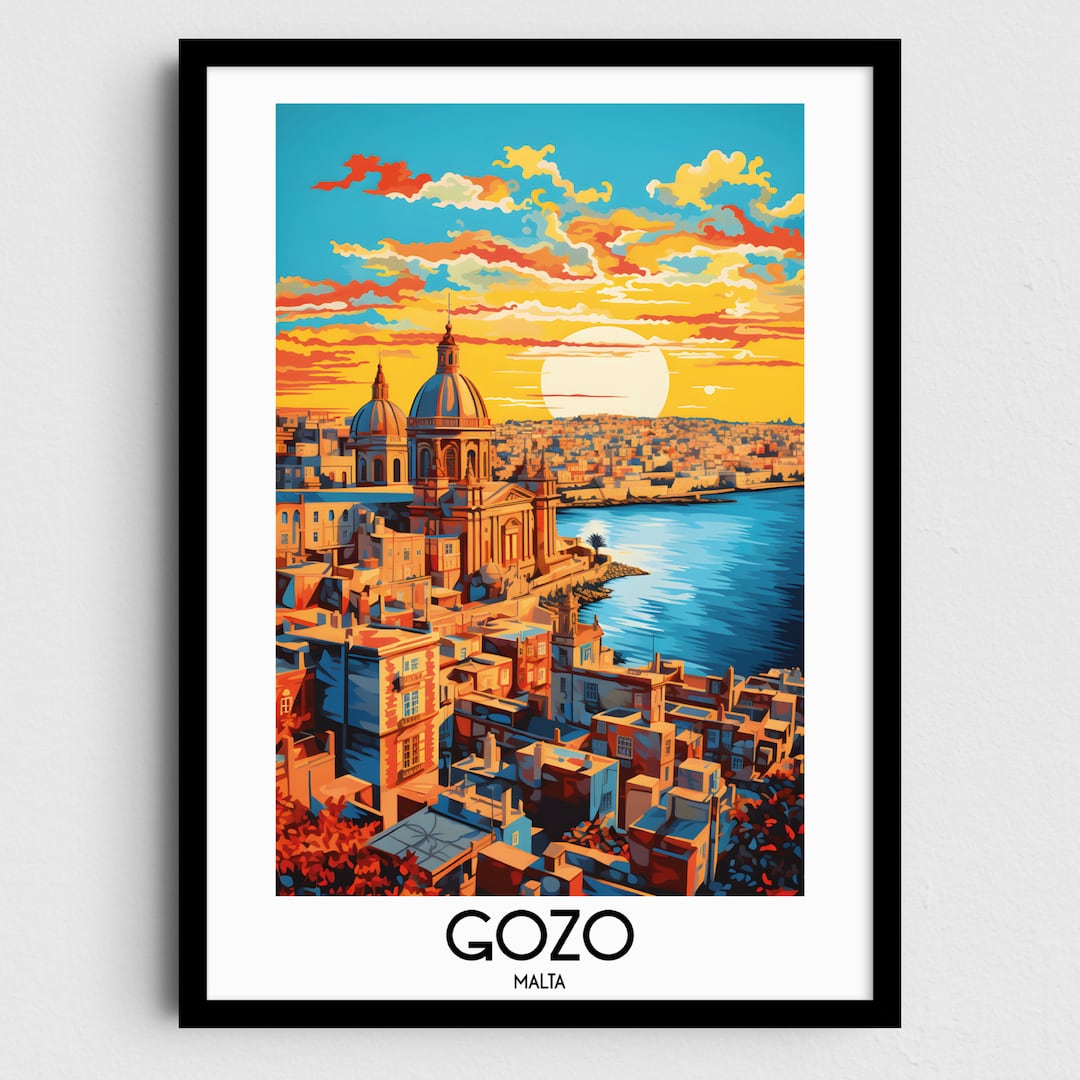 Gozo Travel Wall Art, Malta Painting Gifts, Europe Home Decor, Digital ...