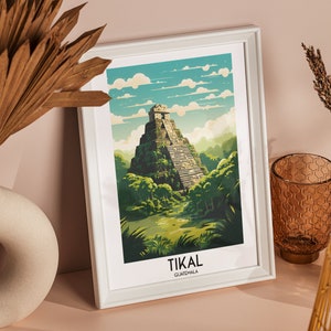 Tikal Travel Wall Art, Guatemala Painting Gifts, Central America Home ...