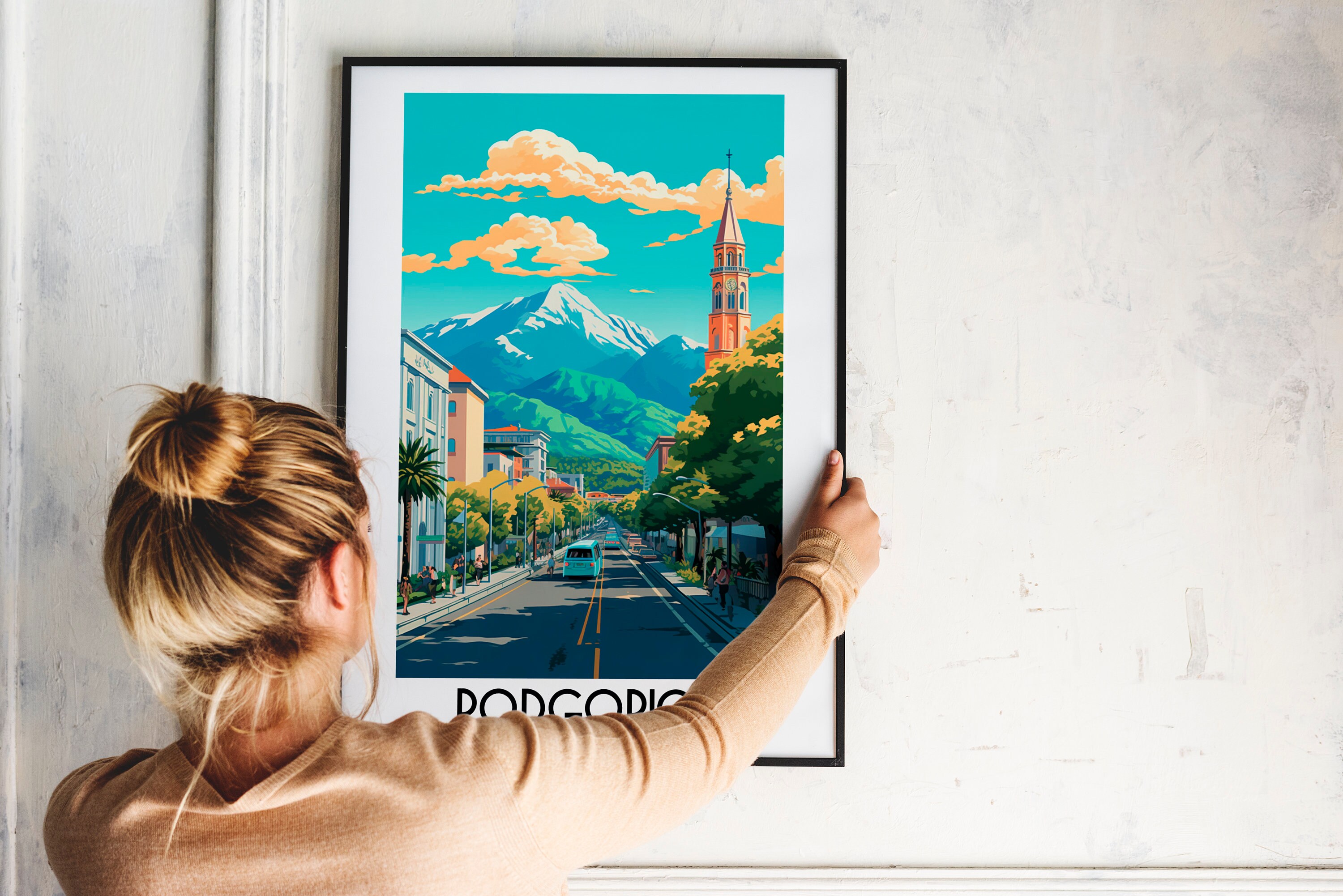 Podgorica Travel Wall Art Montenegro Painting Gifts Balkans - Etsy