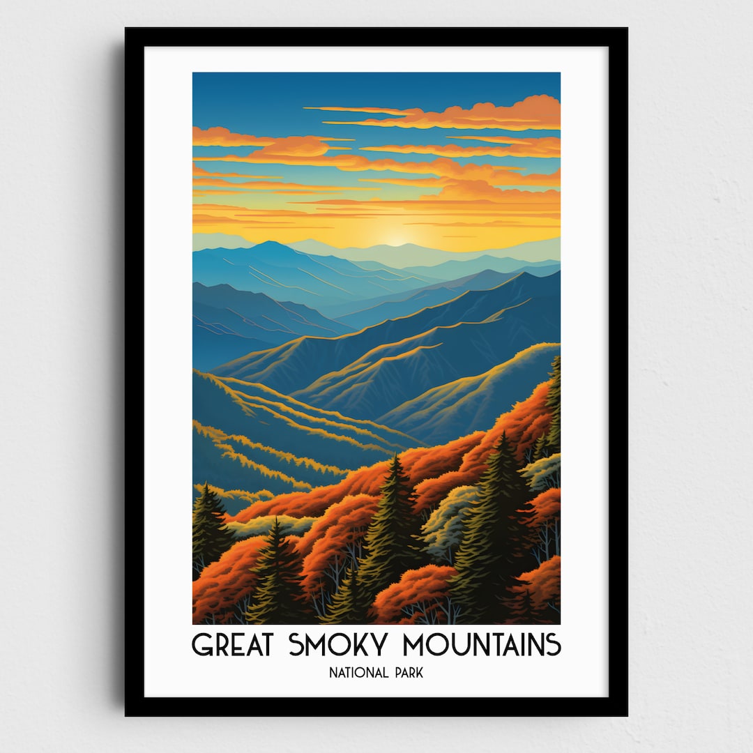 Great Smoky Mountains National Park Travel Wall Art, USA Painting Gifts ...