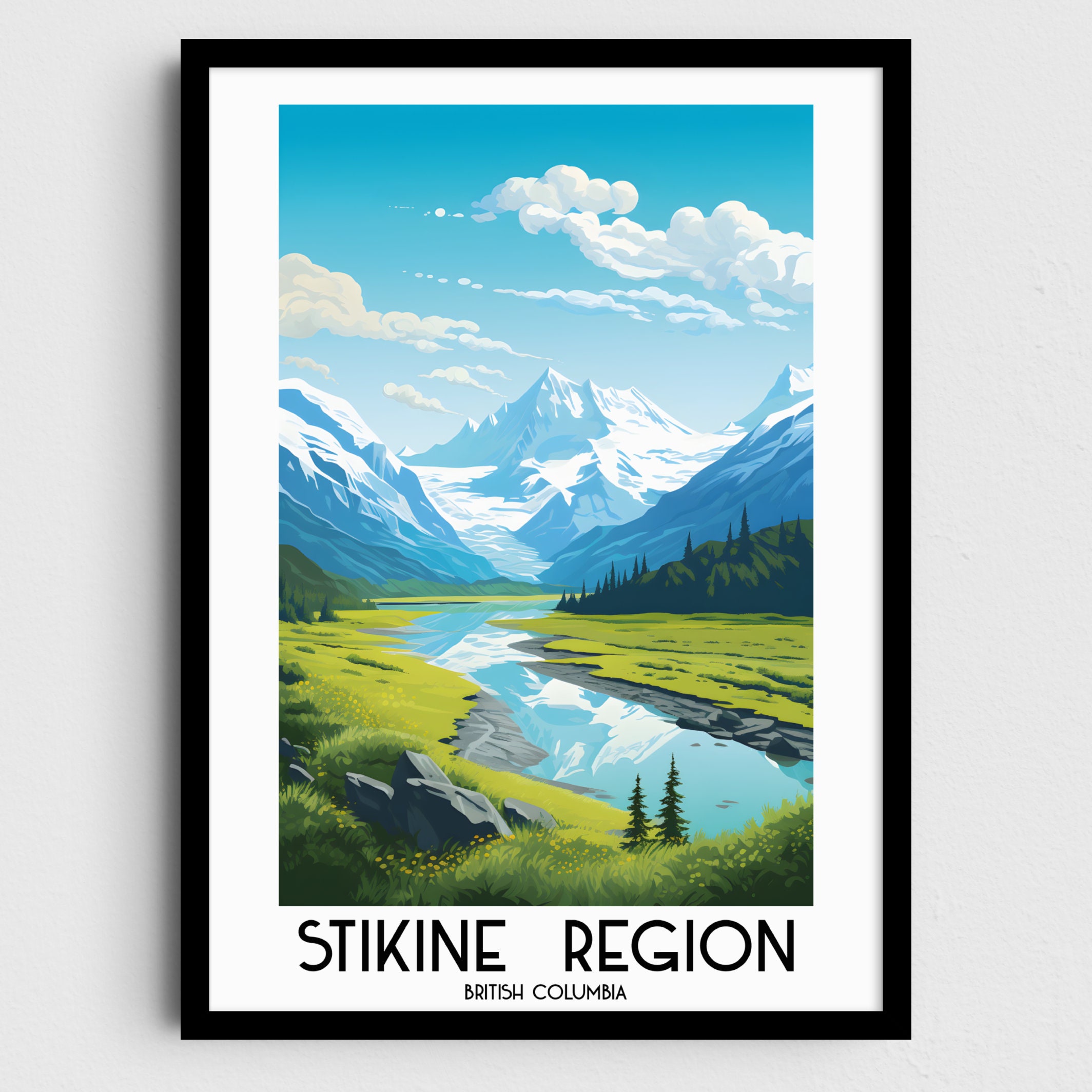 Stikine Region Travel Wall Art, British Columbia Painting Gifts, Canada ...