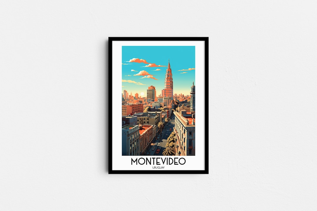 Montevideo Travel Wall Art, Uruguay Painting Gifts, South America Home ...
