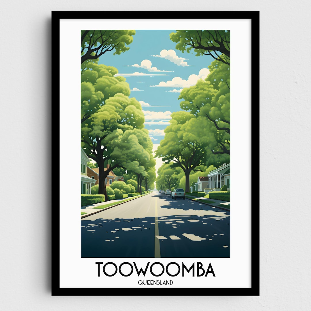 Toowoomba Australia Travel Poster, Queensland Art Print (digital ...