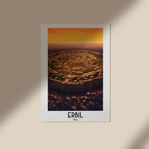 Erbil Travel Wall Art, Iraq Painting Gifts, Middle East Home Decor ...