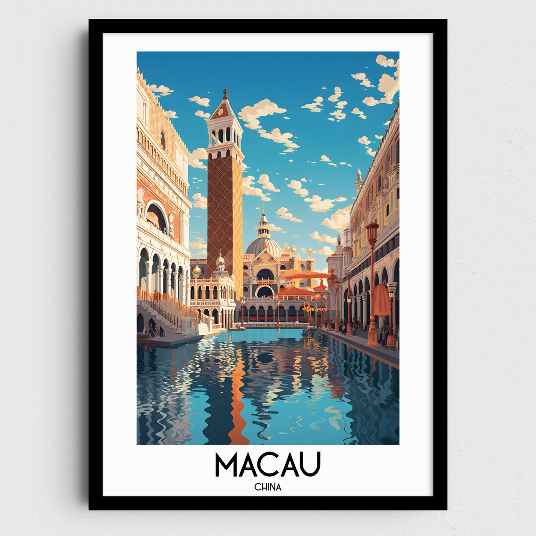 Macau Travel Wall Art, China Painting Gifts, Asia Home Decor, Digital ...