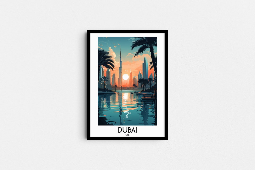 Dubai Travel Wall Art, UAE Painting Gifts, United Arab Emirates Home ...