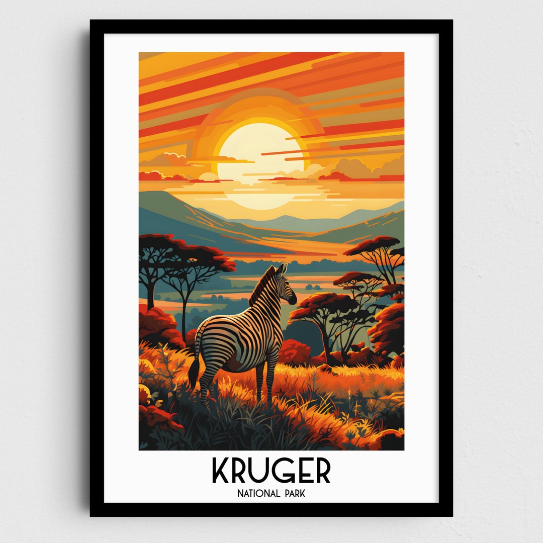 Kruger National Park Travel Wall Art, South Africa Painting Gifts ...