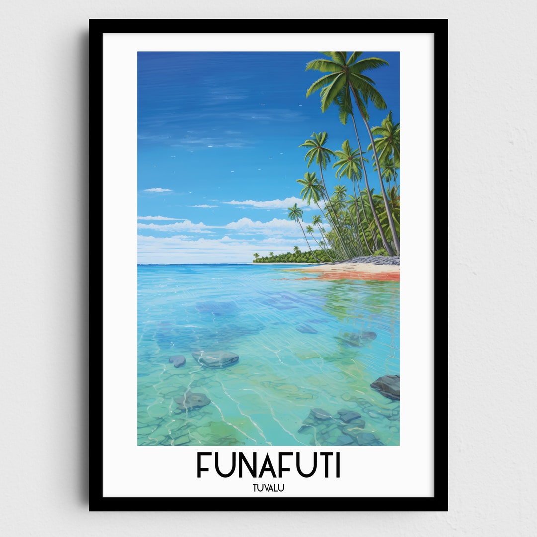 Funafuti Travel Wall Art, Tuvalu Painting Gifts, Oceania Home Decor ...